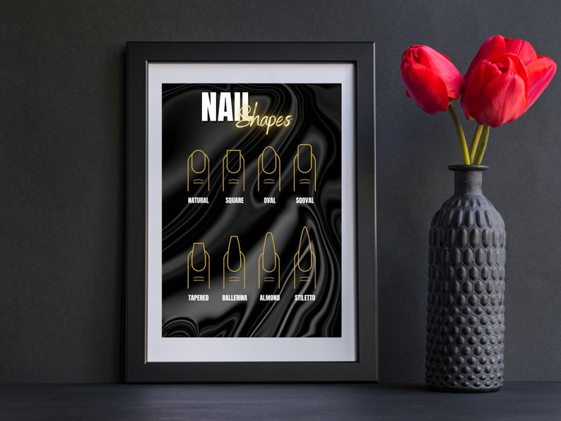 Nails Salon Wall Art Nail Shapes Poster, Manicure Wall Art, Nail Salon ...