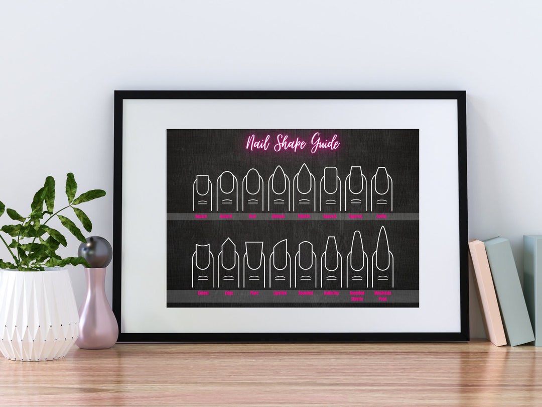 Nails Salon Wall Art Nail Shapes Poster, Manicure Wall Art, Nail Salon ...