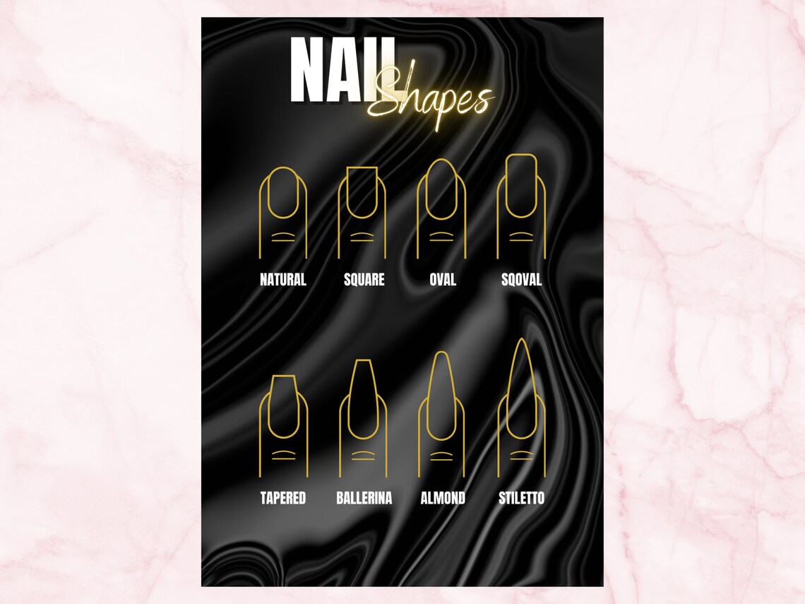 Nails Salon Wall Art Nail Shapes Poster, Manicure Wall Art, Nail Salon ...