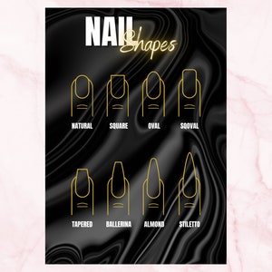 Nails Salon Wall Art Nail Shapes Poster, Manicure Wall Art, Nail Salon ...