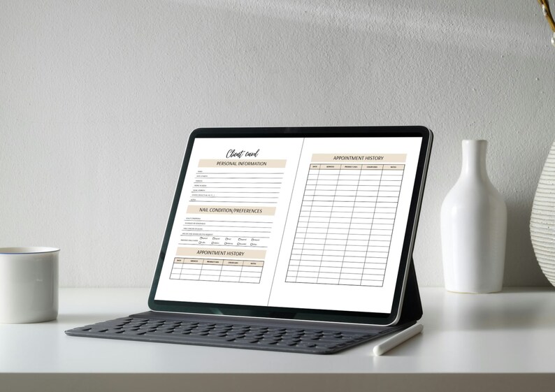 EDITABLE Client Record Book Template, Nail Salon Printable Client Card ...