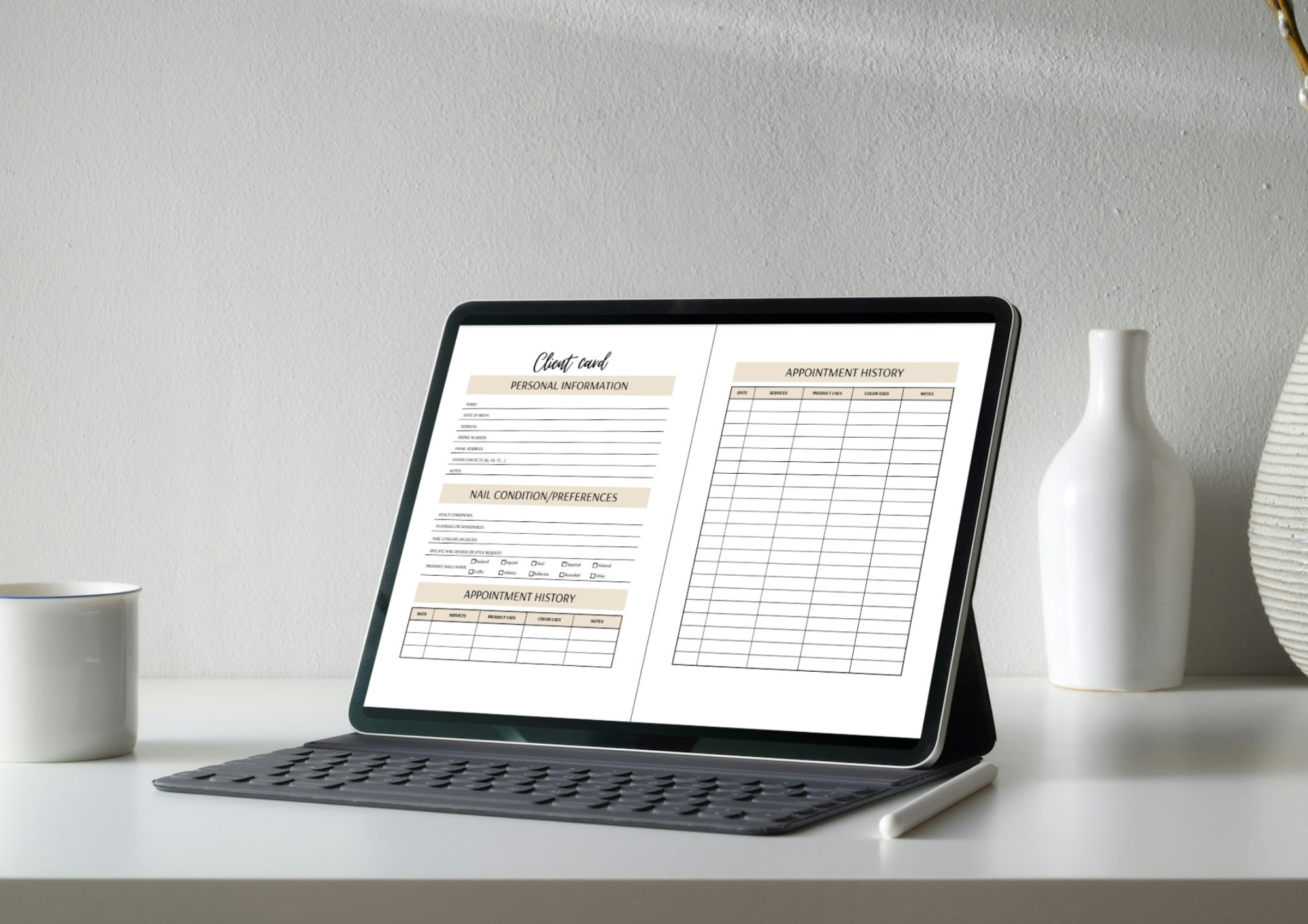 EDITABLE Client Record Book Template, Nail Salon Printable Client Card ...