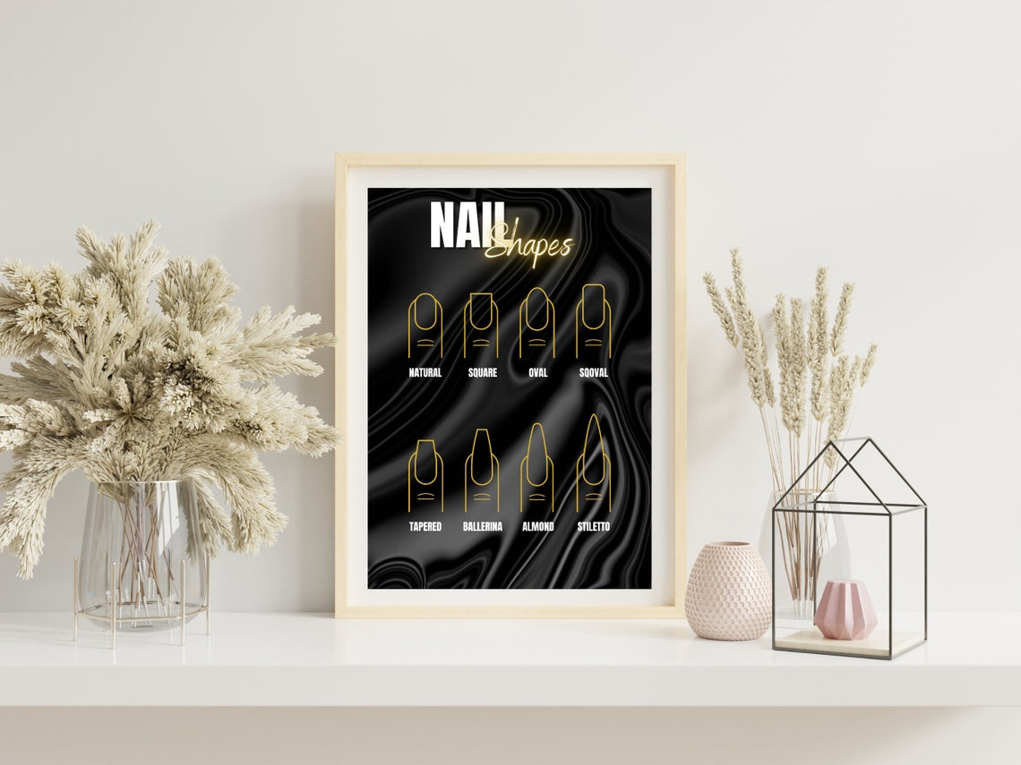 Nails Salon Wall Art Nail Shapes Poster, Manicure Wall Art, Nail Salon ...
