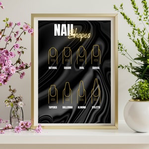 Nails Salon Wall Art Nail Shapes Poster, Manicure Wall Art, Nail Salon ...