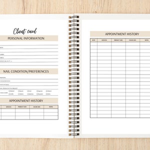 EDITABLE Client Record Book Template, Nail Salon Printable Client Card, Canva Editable Client ...