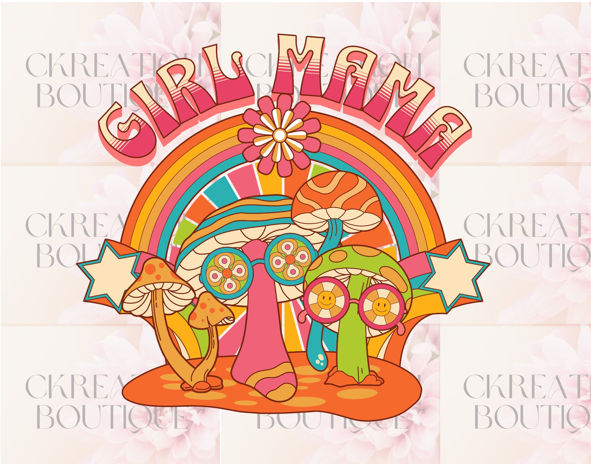 Mom PNG Bundle Groovy Retro Mom PNG Sublimation T-shirt Design Mother's Day Gift for Mom Groovy ...