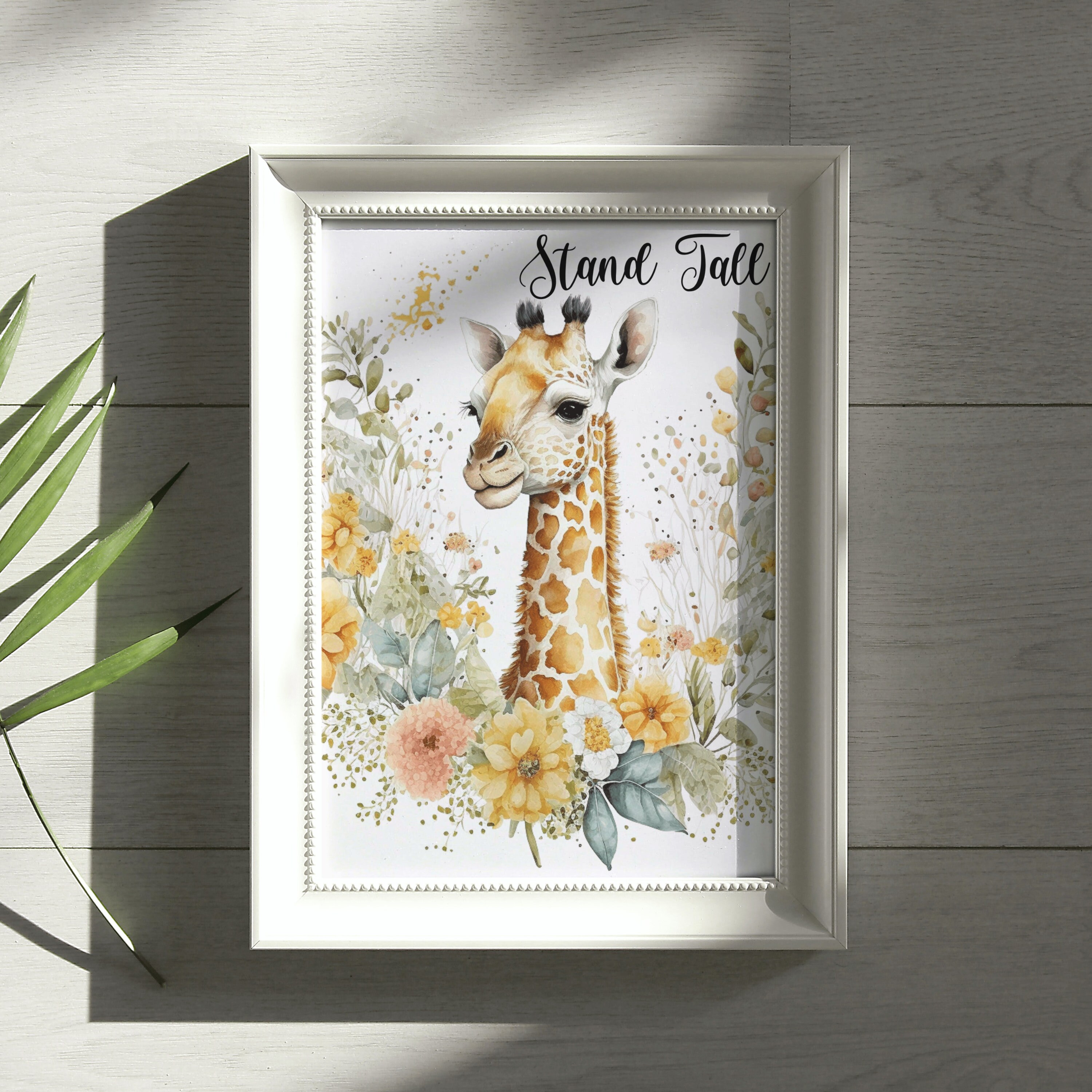 Nursery Wall Art Printable Digital Download Safari Giraffe Watercolor ...