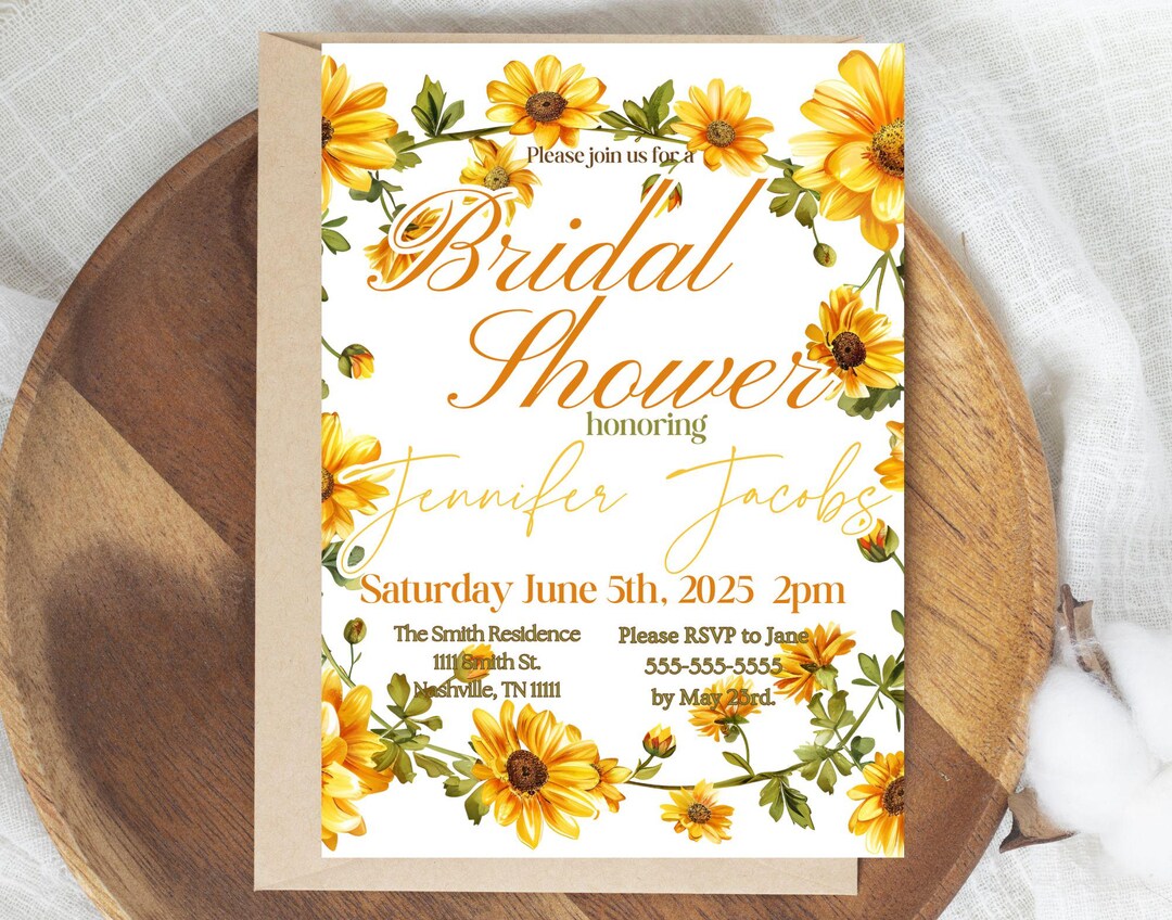 Brunch and Bubbly Simple Bridal Shower Invitation Daisy Bridal Tea ...