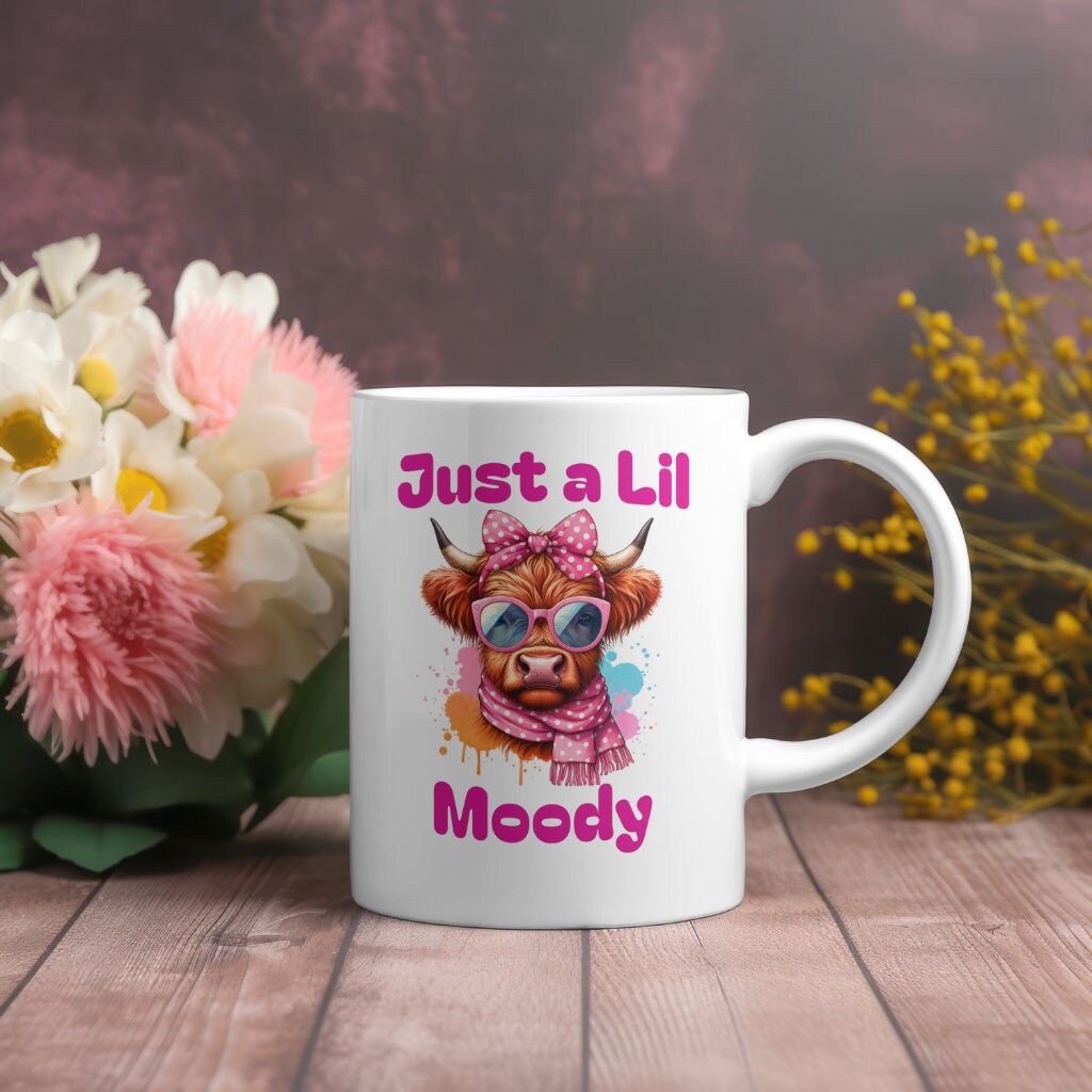 Funny Highland Cow Png Diva Cow Png Moody Png Cute Highland Cow Svg ...