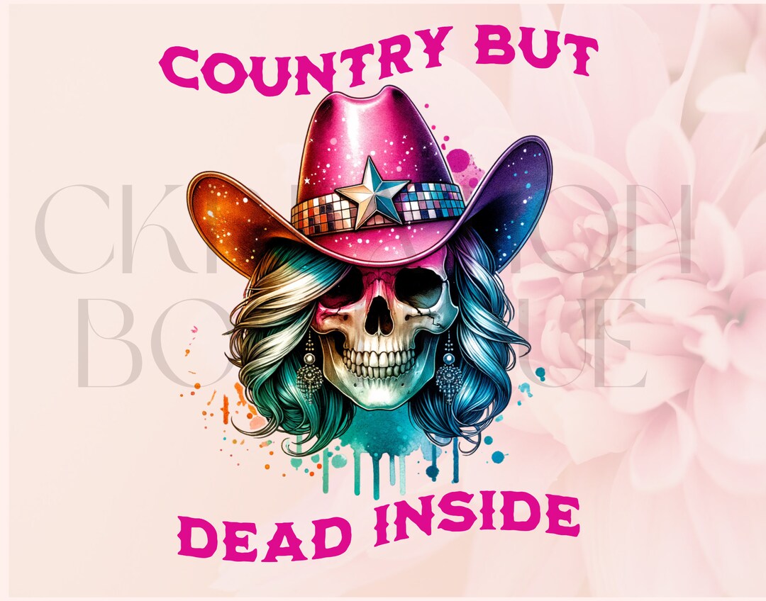 Country Western Cráneo Acuarela Png Glitter Country Skull Png Country ...