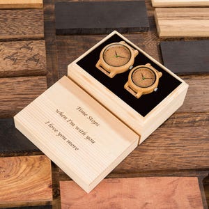 Wooden Couple Watch, Personalized Watch for Men Women, Engraved Wooden ...