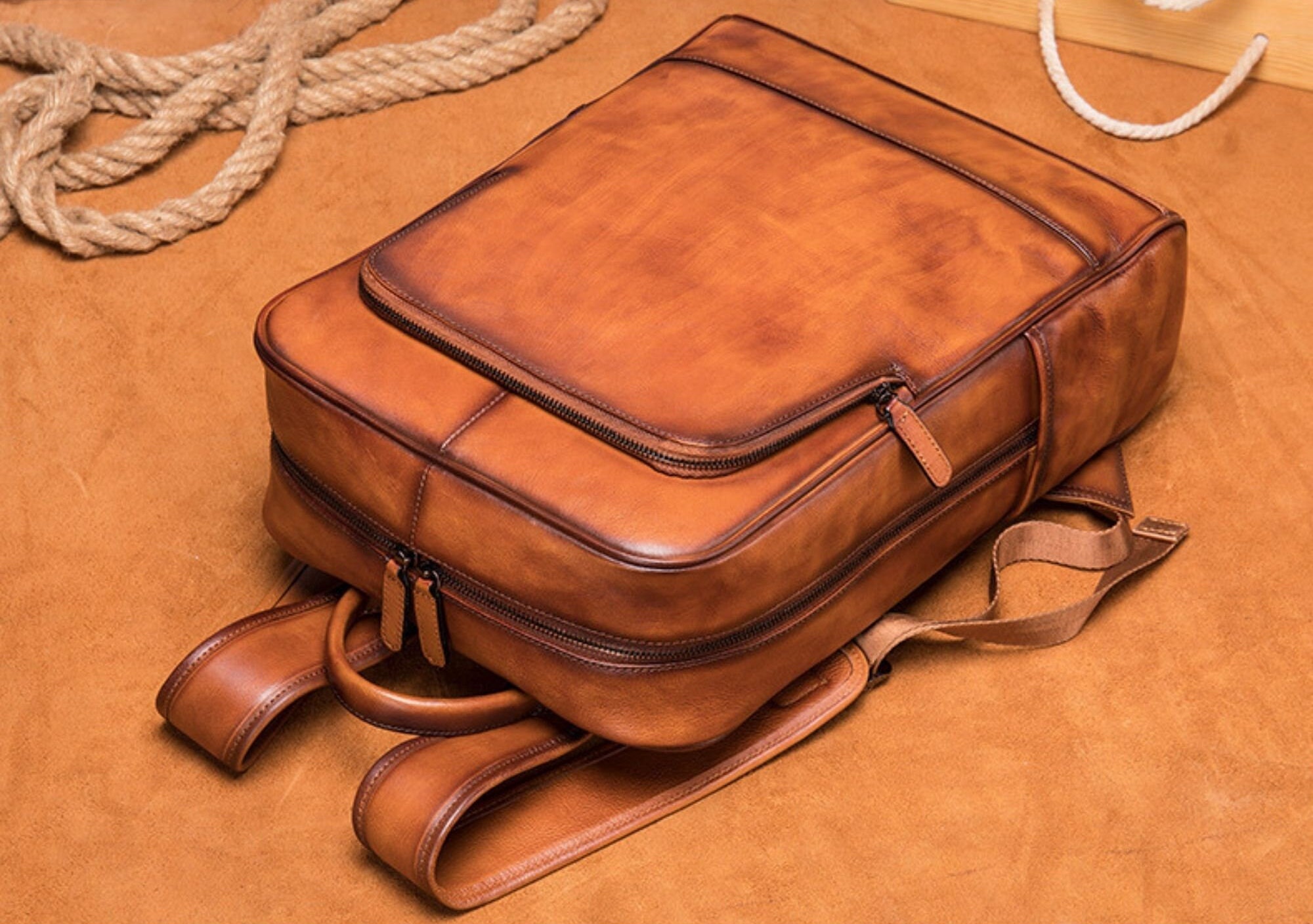 Vintage Full Grain Leather Backpack, Laptop Leather Backpack, Rucksack ...
