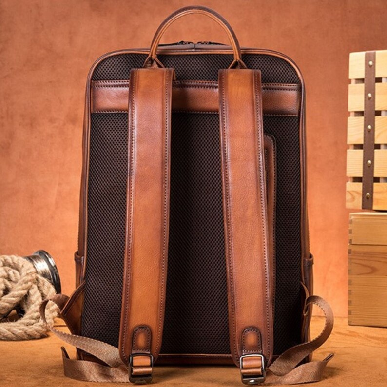 Vintage Full Grain Leather Backpack, Laptop Leather Backpack, Rucksack ...