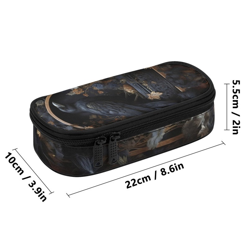 3-layer/simple Pencil Case Crow. Makeup Organizer, Goth Bag, Gift Box ...