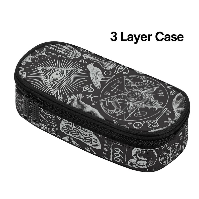 Gothic Pencil Case, Makeup Bag – Aesthetic Zippered Organizer for Pens ...