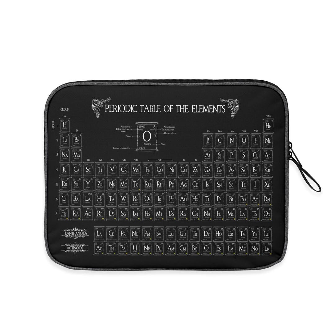 Vintage Periodic Table Laptop Sleeve | Retro Chemistry Elements Case - Etsy