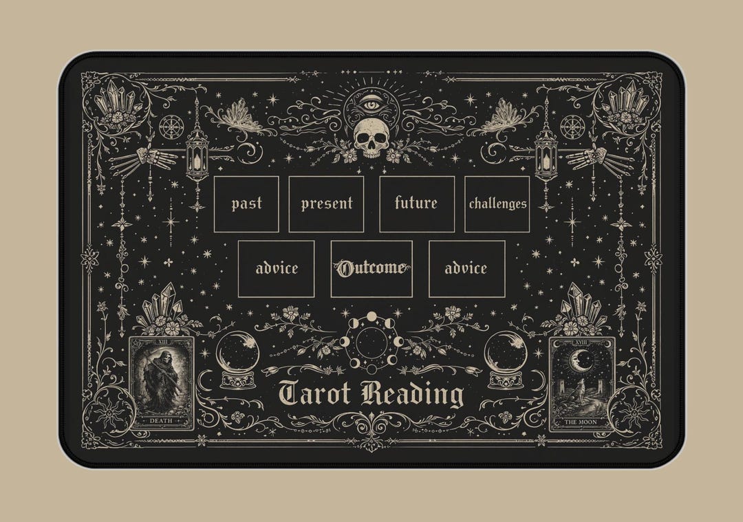 Tarot Reading Desk Mat | Witchy Altar Layout, Tarot Card Spread Surface ...