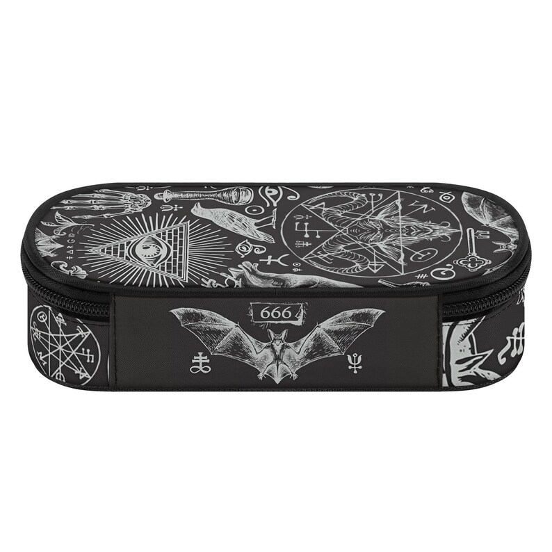 Gothic Pencil Case, Makeup Bag – Aesthetic Zippered Organizer for Pens ...