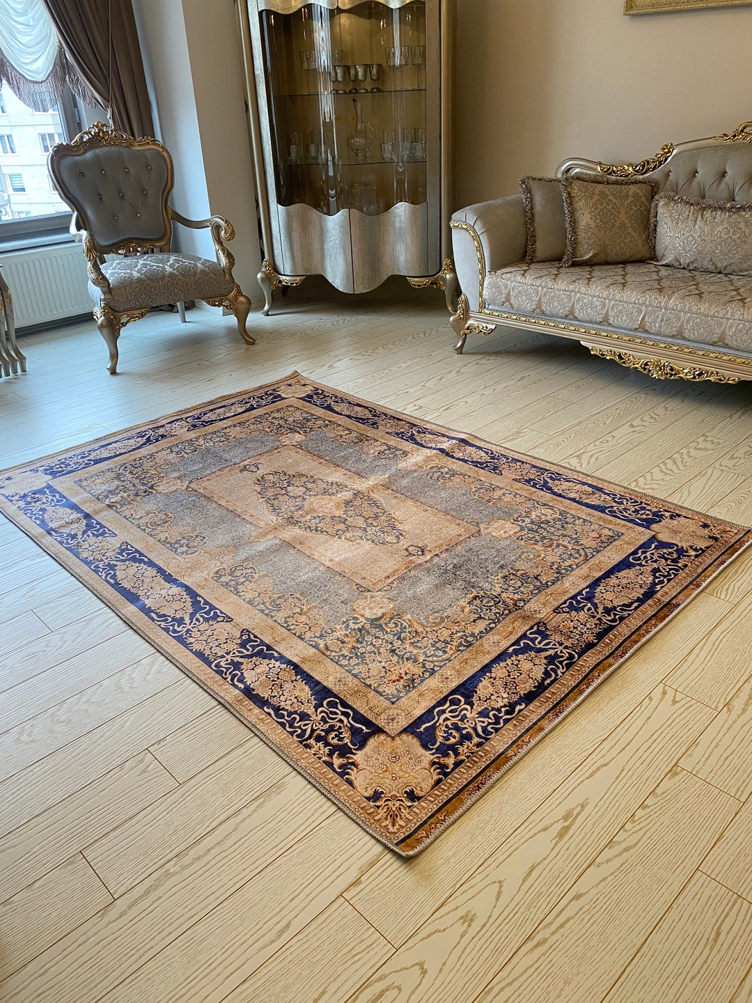 Blue Persian Rug, Persian Small Rug, Persian Carpet, Persian Door Mat ...