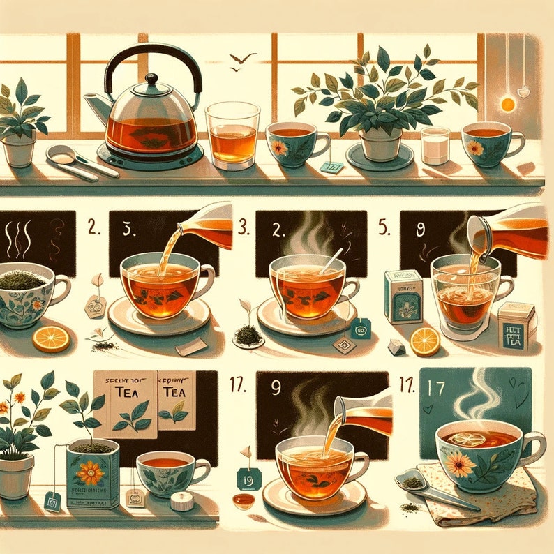 The Art of Making Tea Illustrated Tea Making Guide Poster, Ideal for ...