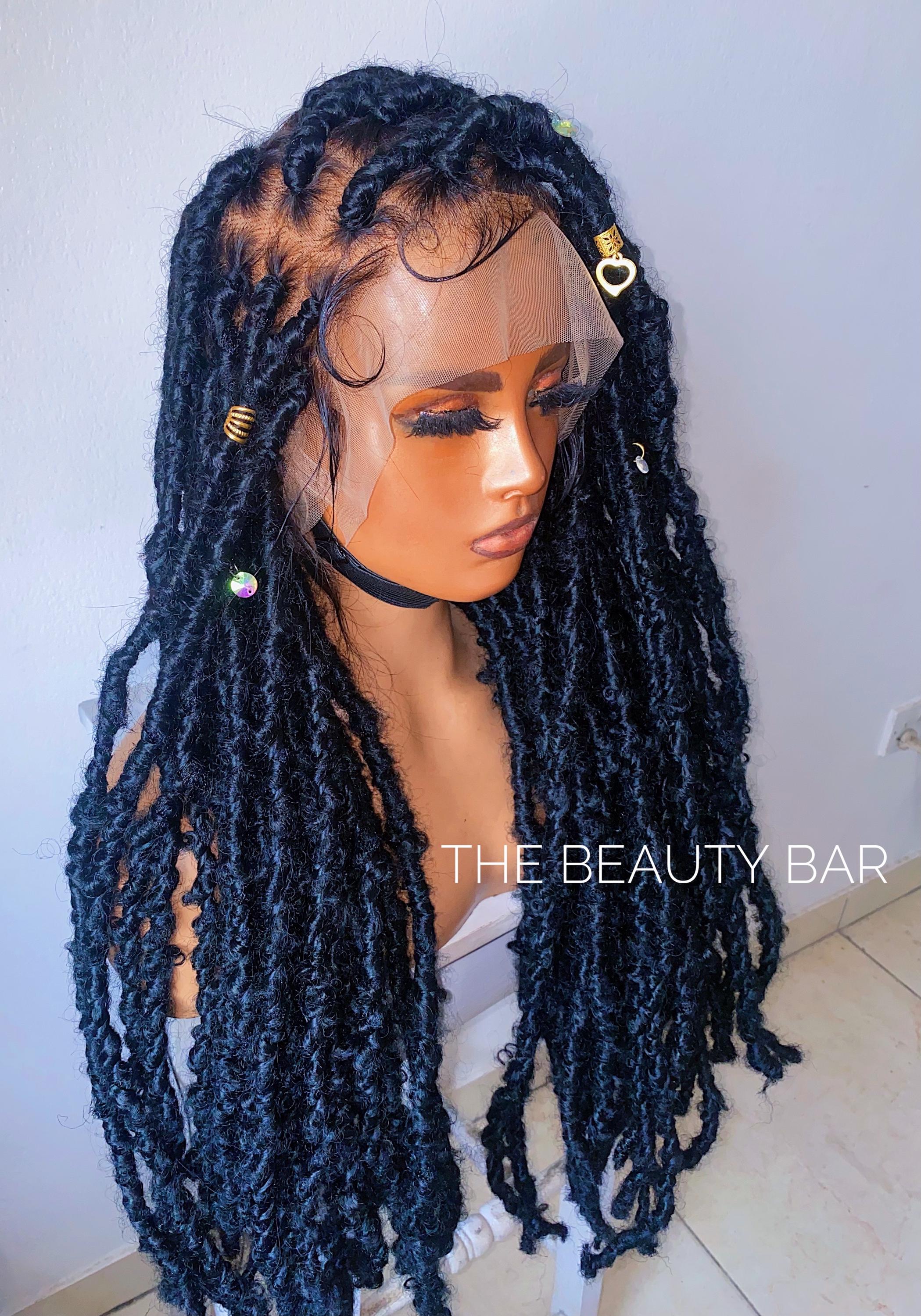 Butterfly Locs Lace Wig .braided Wig for Black Women. Full Lace Dread ...