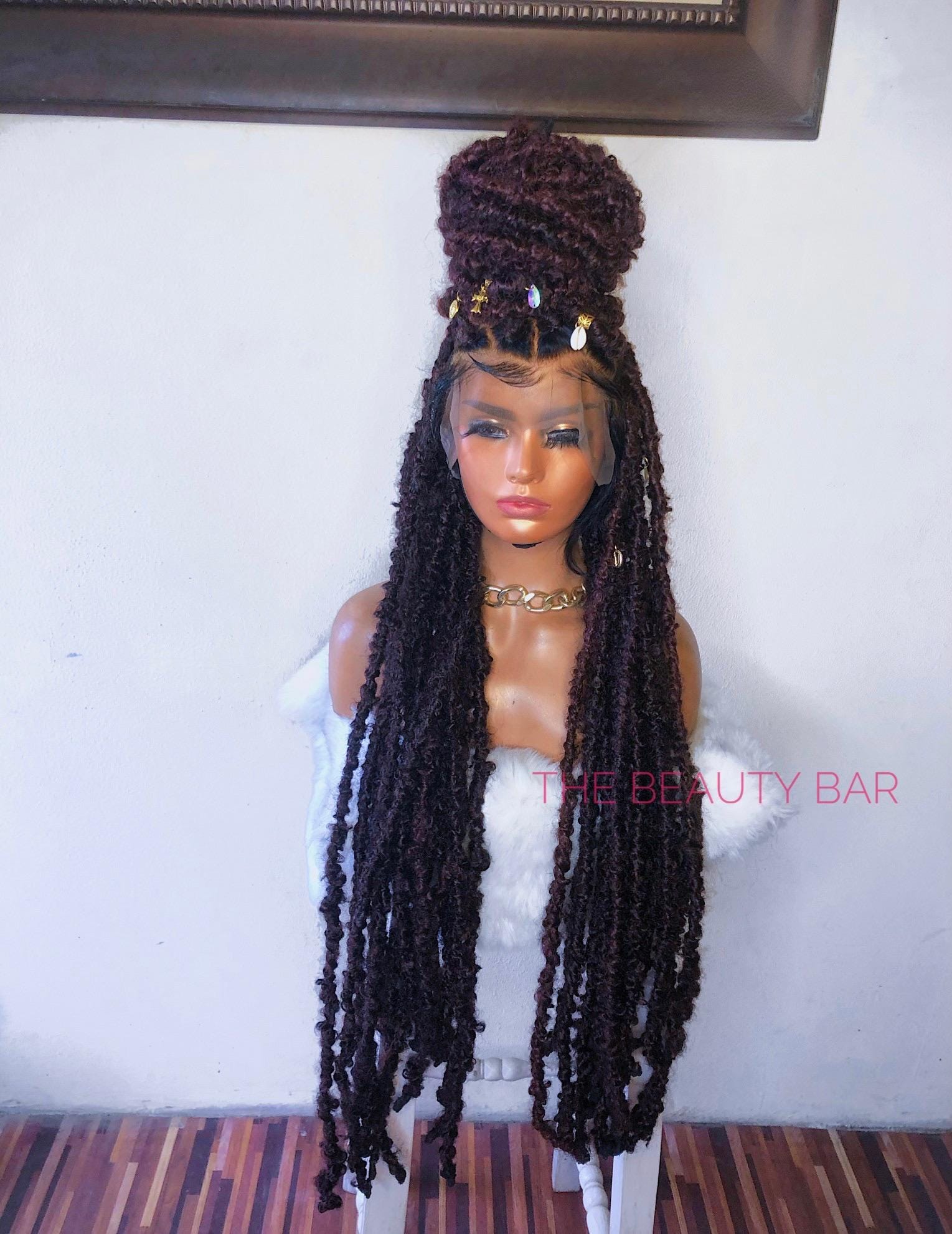Butterfly Locs Lace Wig .braided Wig for Black Women. Full Lace Dread ...