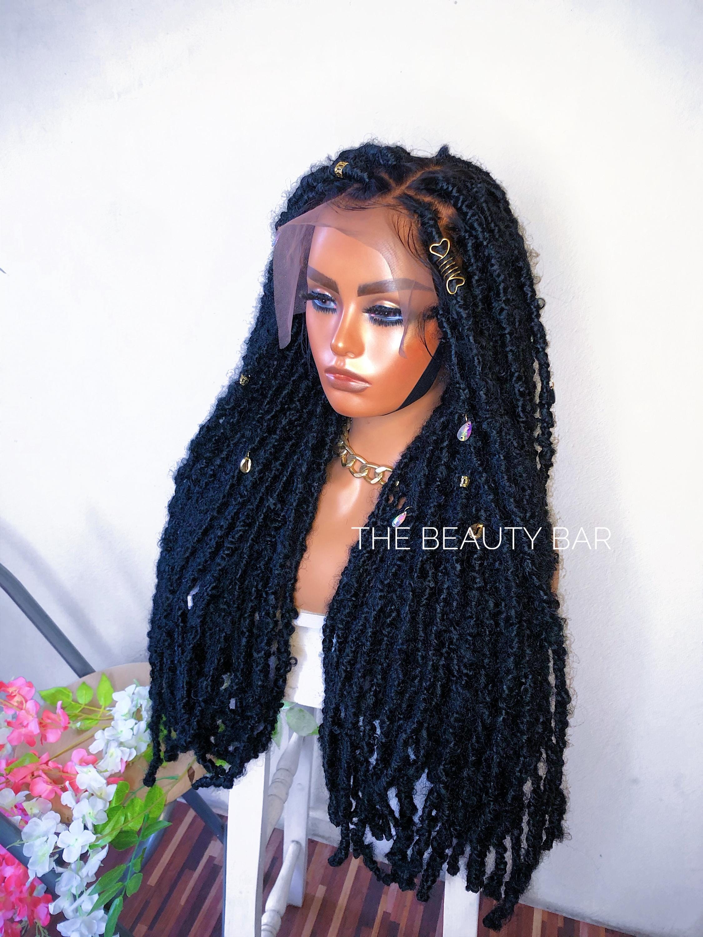 Butterfly Locs Lace Wig .braided Wig for Black Women. Full Lace Dread ...