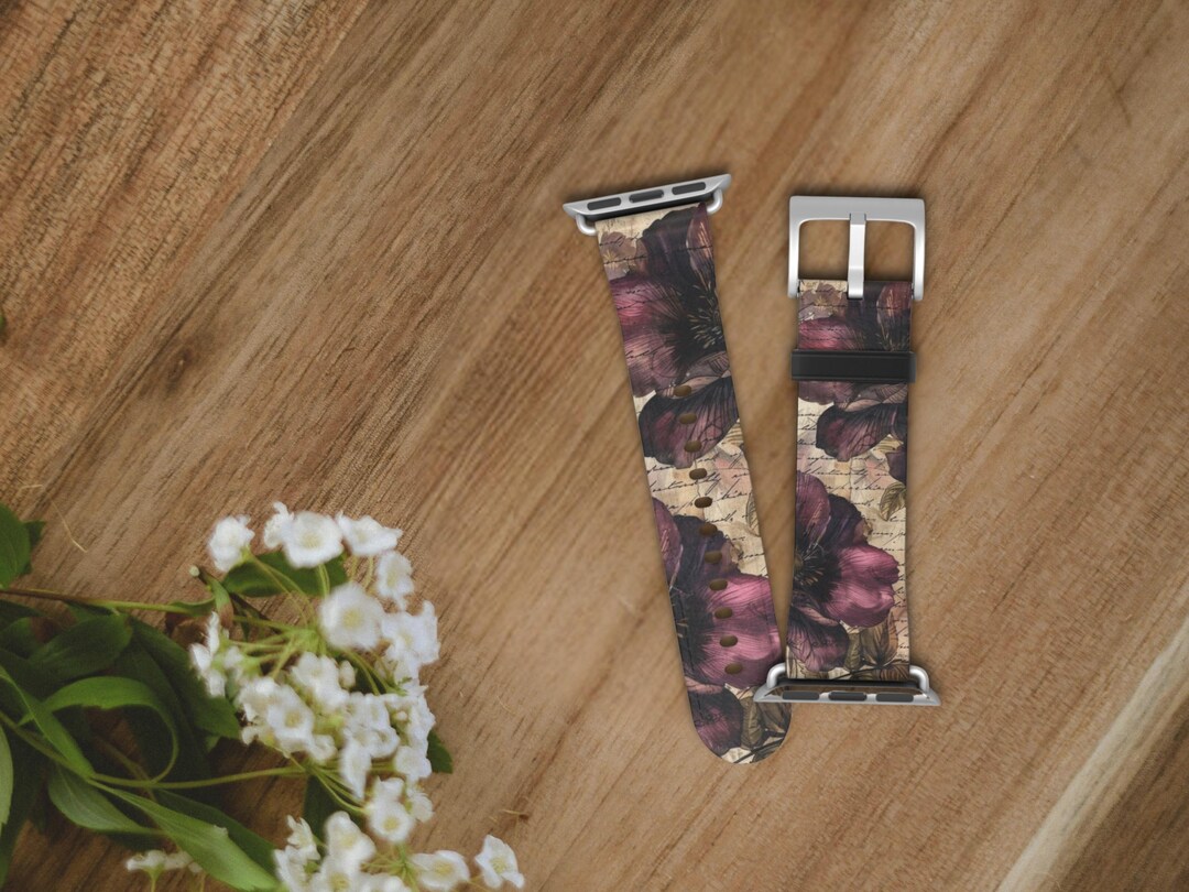 Floral Watch Band, Letter Lettering, Apple Watch Series, Adjustable ...