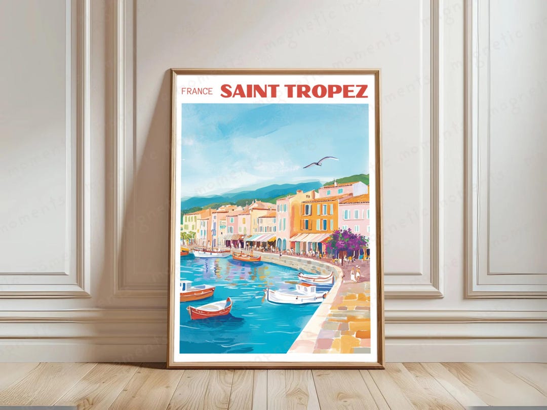 Saint-tropez Travel Poster, Hand-drawn Saint-tropez Illustration Print, French Riviera Art ...