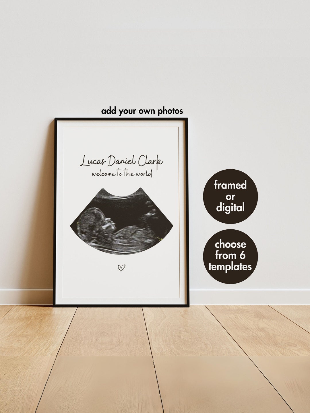 Ultrasound Scan Print | A4 Framed | Personalised Sonogram Keepsake ...