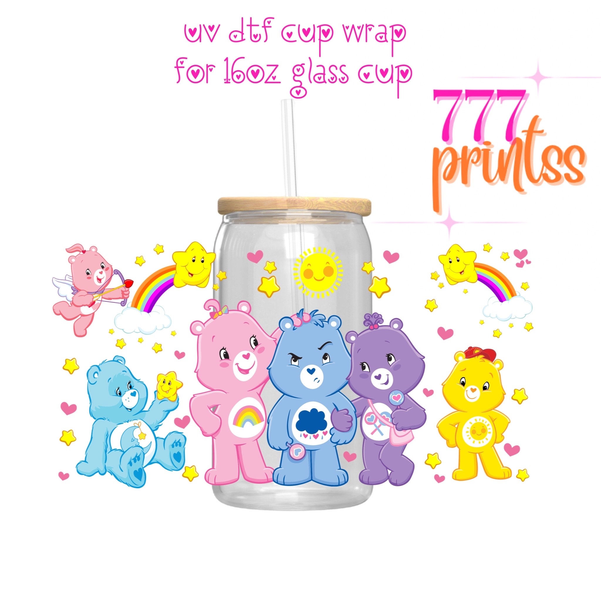 Care Bear Cupid UV DTF Cup Wrap - Etsy