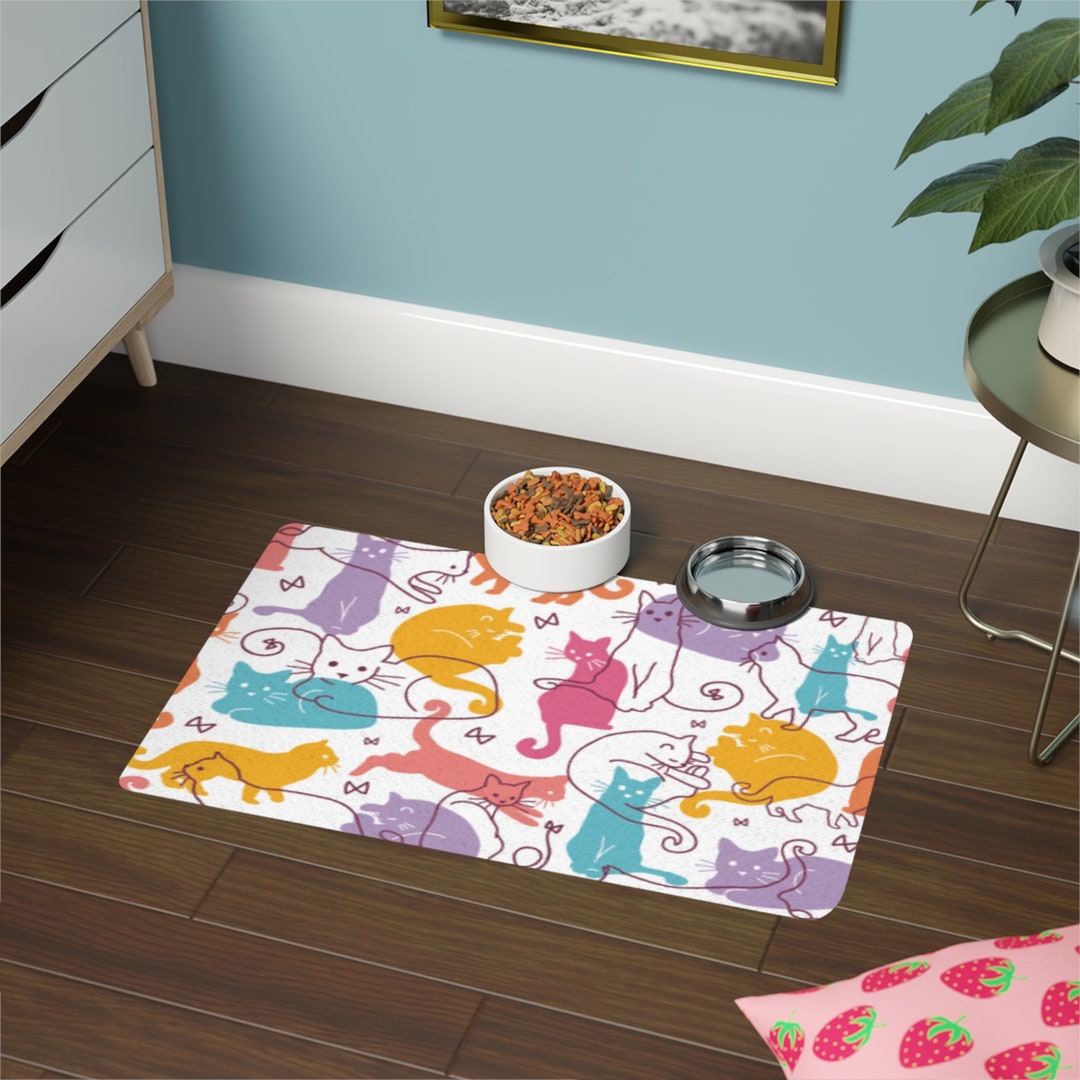 Cat Pet Kitty Food Mat 12x18 - Etsy