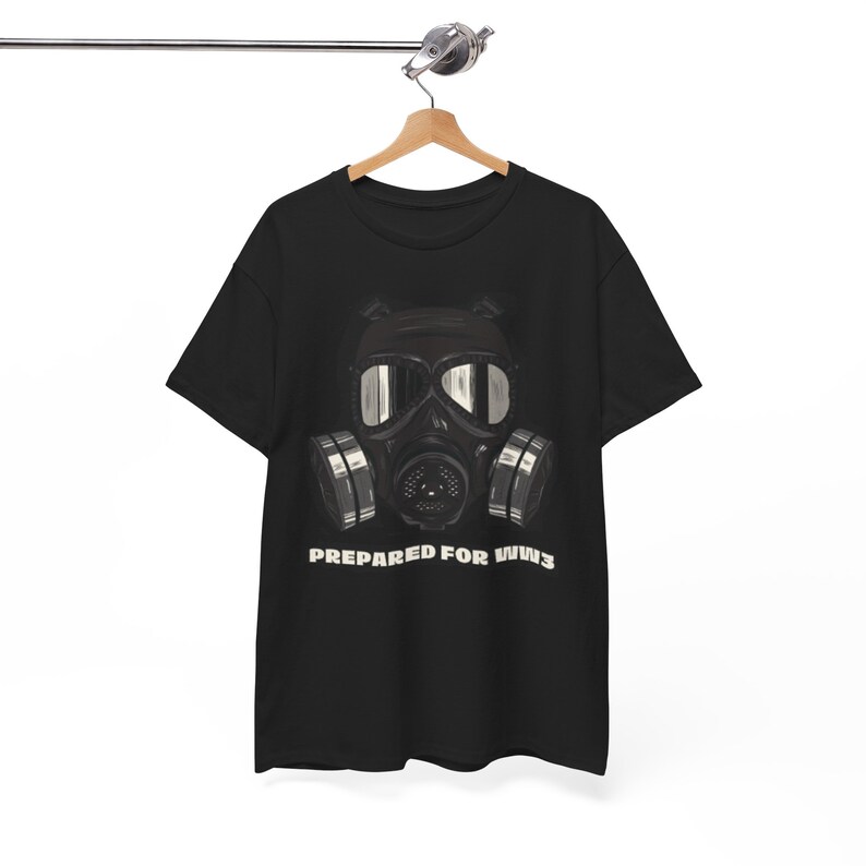 Prepared for WW3 Gas Mask Apocalyptic Black T Shirt Design - Etsy