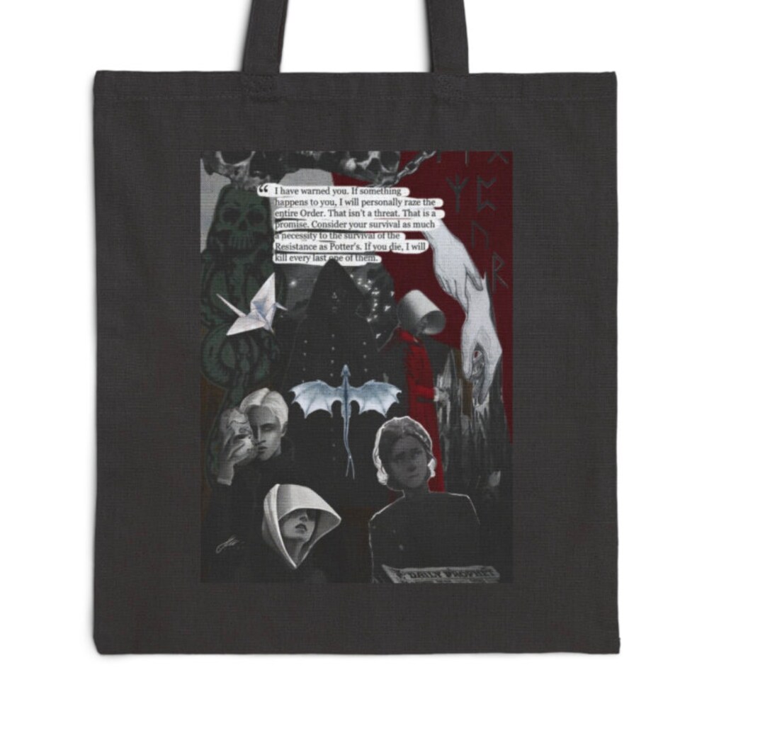 Manacled Dramione Fanfiction Collage Art Cotton Canvas Tote Bag Draco ...