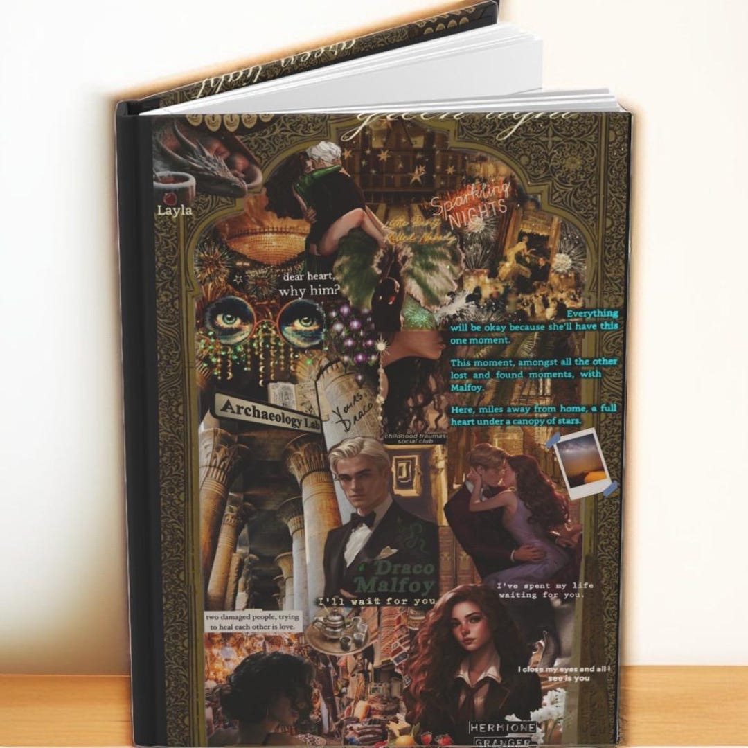 Green Light Dramione Collage Art Handmade Journal, Handmade Gift ...