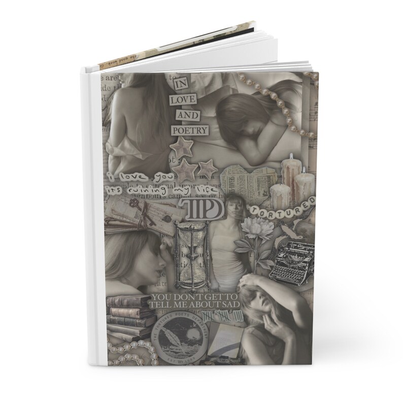 Tortured Poet Department Collage Art Hardcover Journal Handmade Gift ...