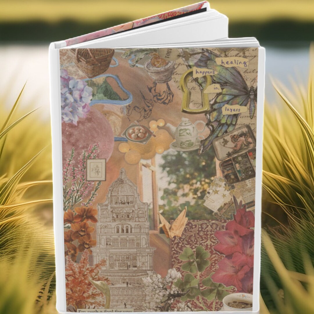 Healing Happens in Layers Vintage Collage Art Hardcover Journal ...