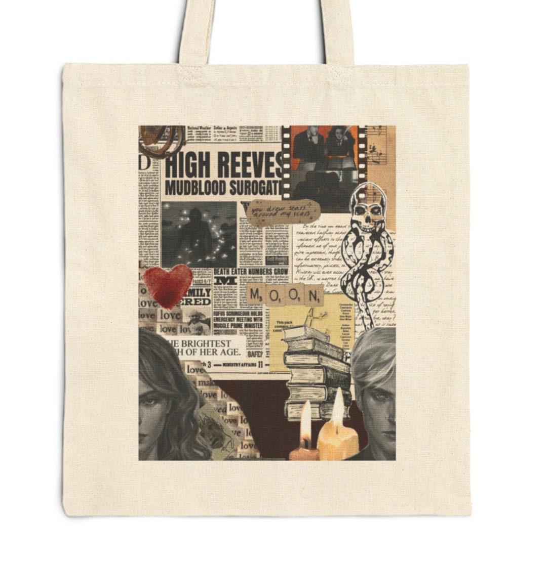 High Reeve Draco Manacled Collage Art Cotton Canvas Tote Bag | Draco ...