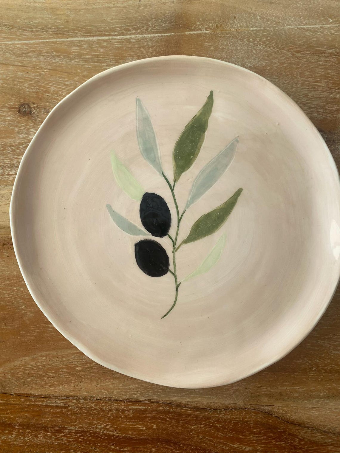 Handmade Ceramic Plate With Hand-painted Olive Tree – Rustic ...
