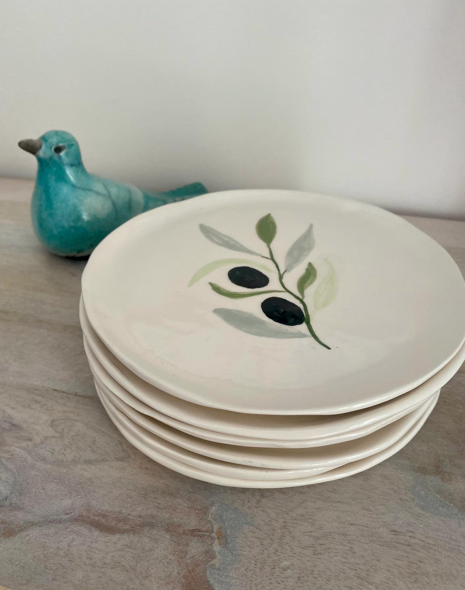 Handmade Ceramic Plate With Hand-painted Olive Tree – Rustic ...