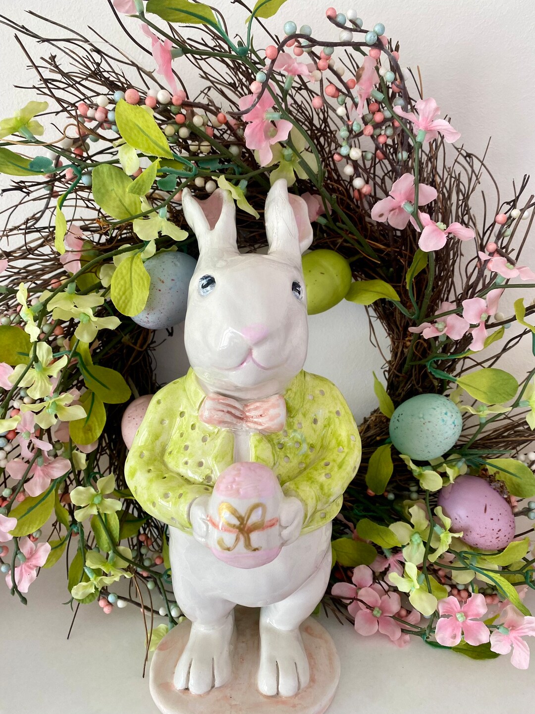 Ceramic Easter Rabbit Bunny Sculpture - Home Decor Accent - Etsy