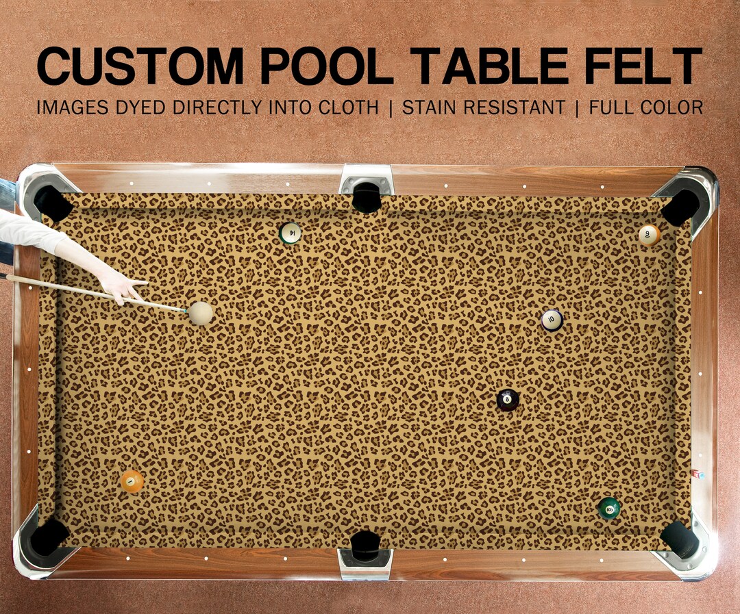Leopard Custom Pool Table Felt Great Gift for Birthday's or Christmas ...