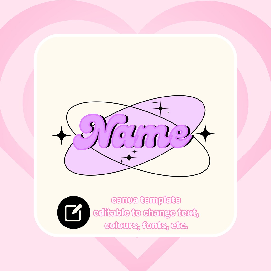 Retro Style One Word Logo Purple Y2k Canva Template Logo for Brand Easy ...