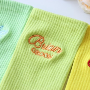 Custom Embroidered Socks, Unisex Cotton Socks Withpersonalized Text ...