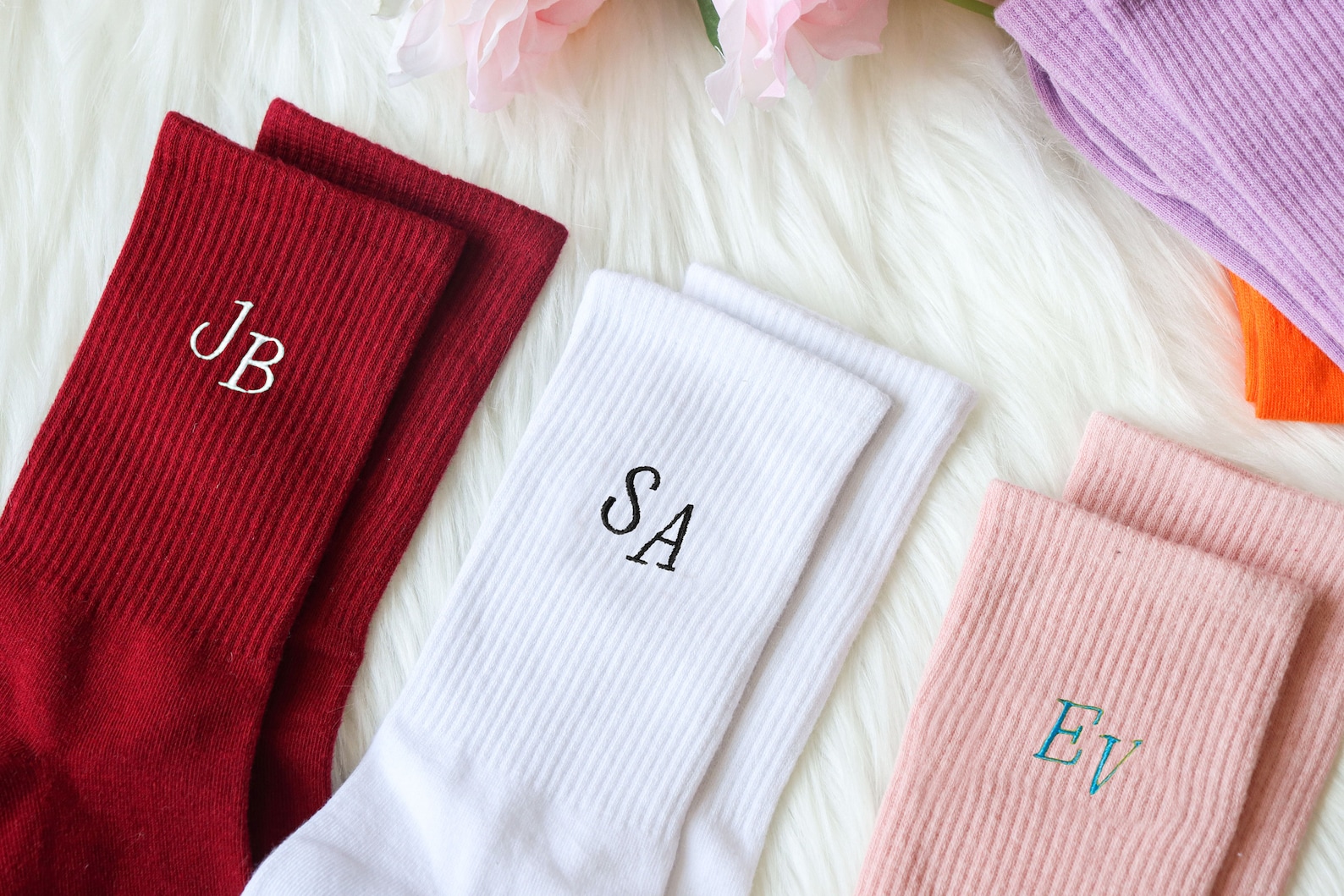 Personalized Initials Socks - Custom Embroidered Letters on Soft Cotton ...
