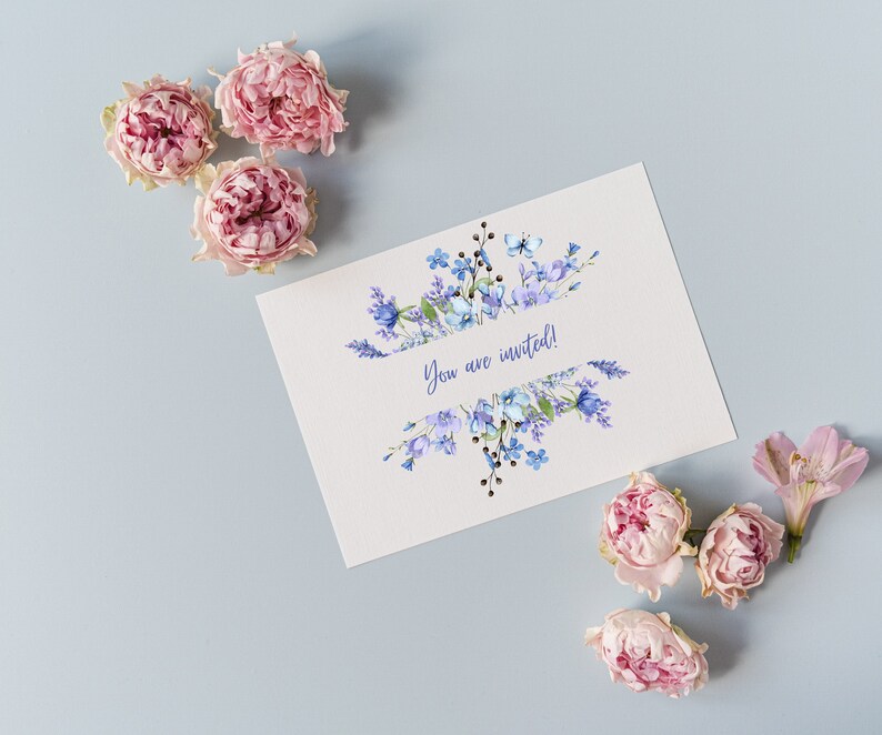 Watercolor Blue Flower PNG | Floral Frame Border | Craft Graphics ...