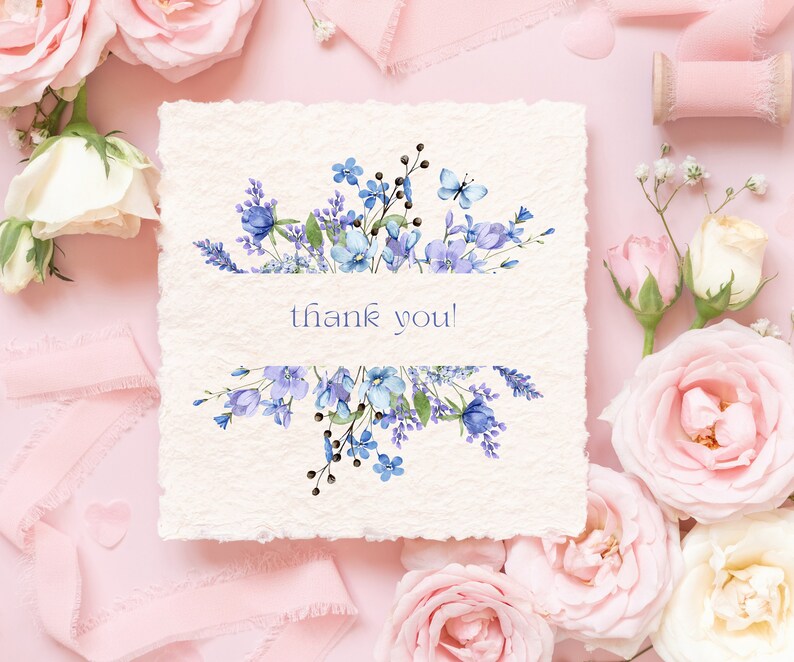 Watercolor Blue Flower PNG | Floral Frame Border | Craft Graphics ...