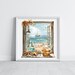 Vintage Nautical Seascape Frame Png Seascape Craft Graphics Instant ...