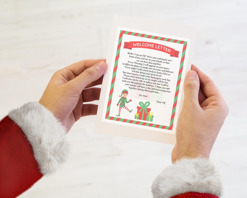 Christmas Elf Welcome Letter | Instant Download | Kids Printable ...
