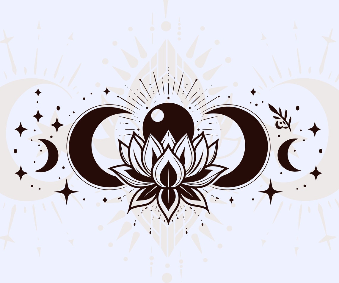 Boho Moon SVG PNG EPS Cut Files Craft Clipart Bundle Instant Download ...